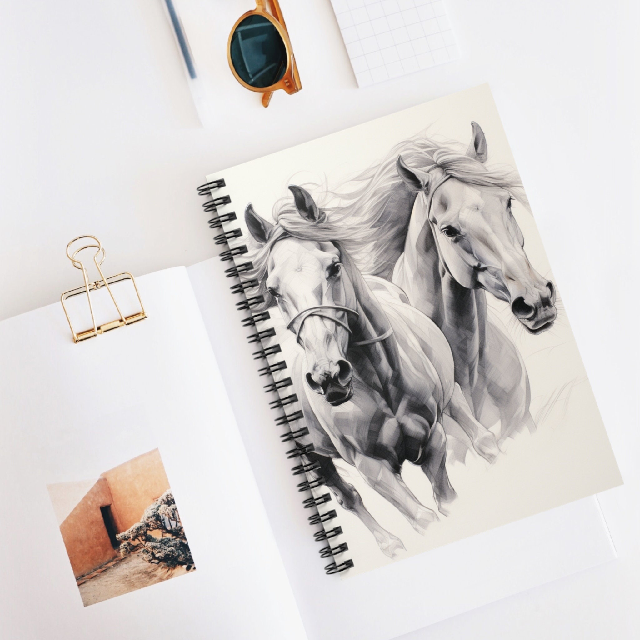 Horse Themed Notebook Lined Paper - Horse Gift or Horse Lovers Gift ...