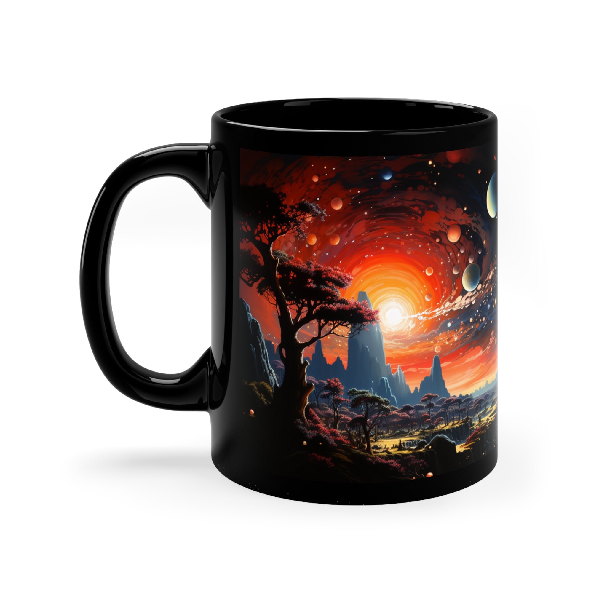 Space, Coffee Mugs Galaxies Outer Space Coffee Mug Planets Black ...