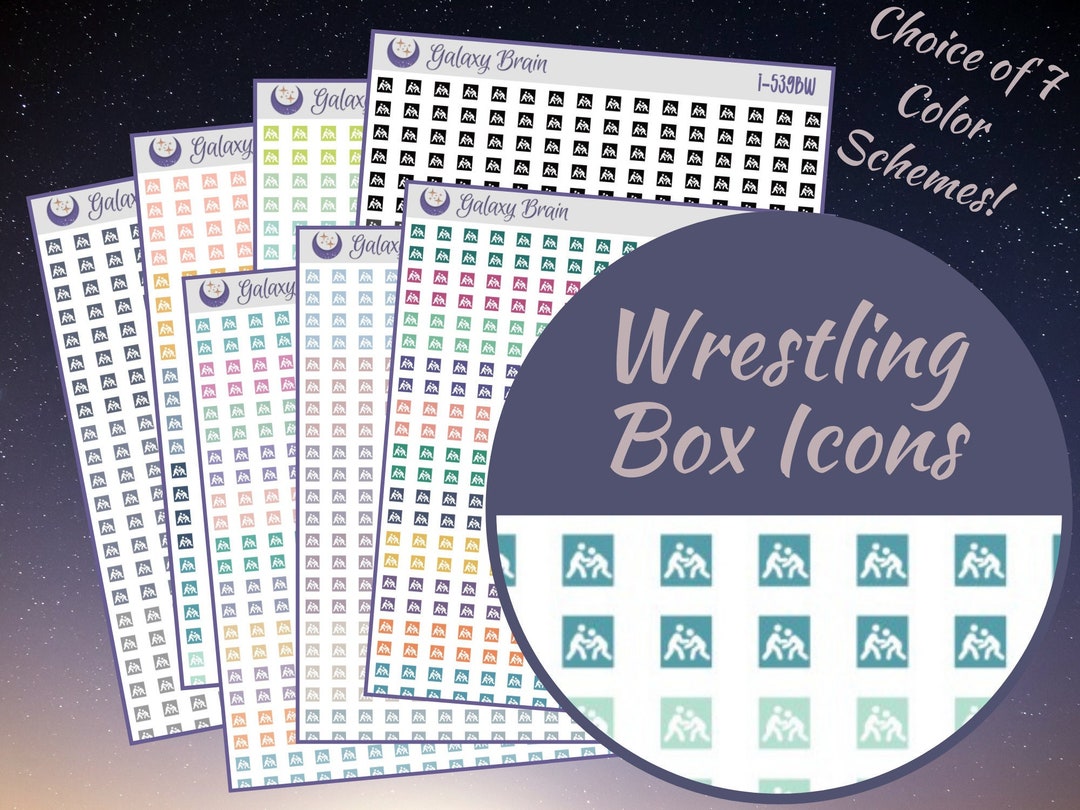 Wrestling Box Icons Functional Planner Stickers - Etsy