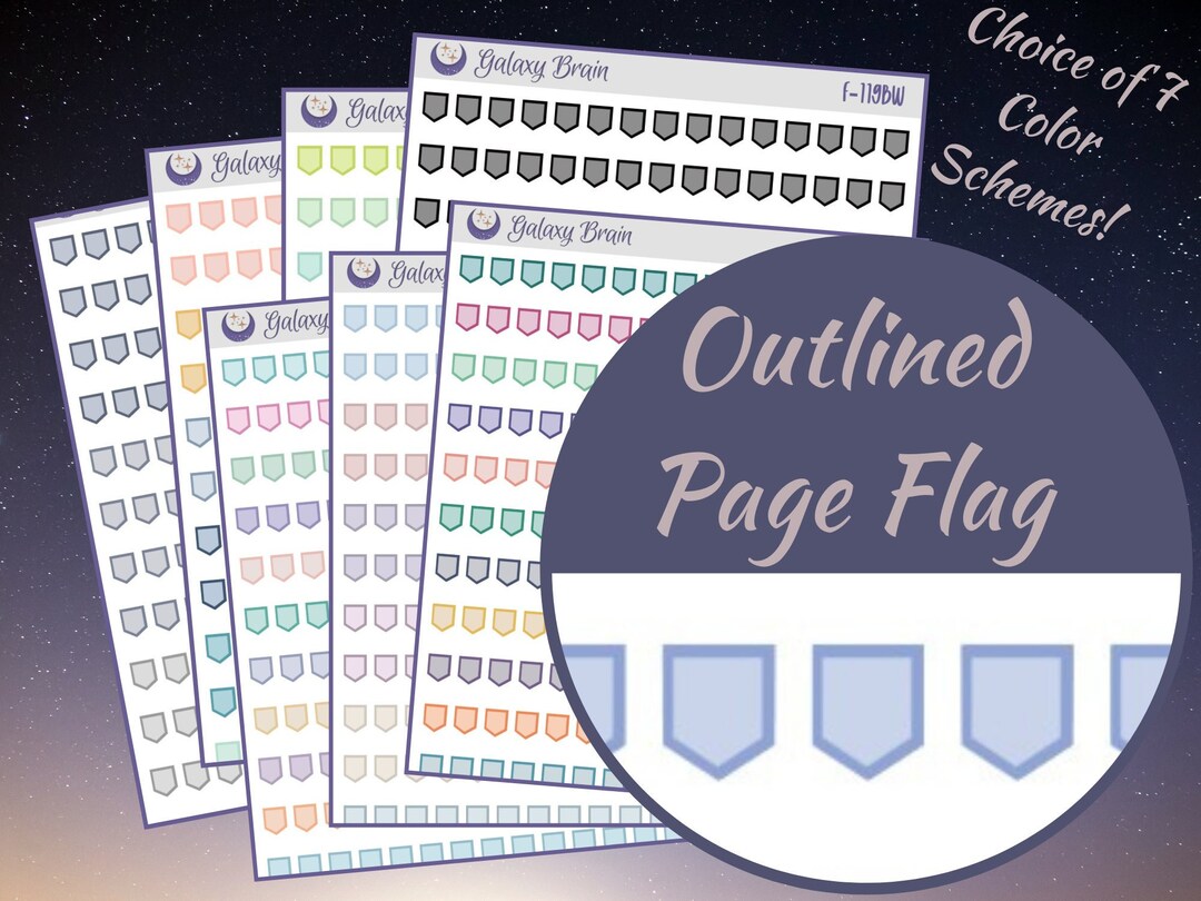 Blank Outlined Flags Functional Planner Stickers - Etsy