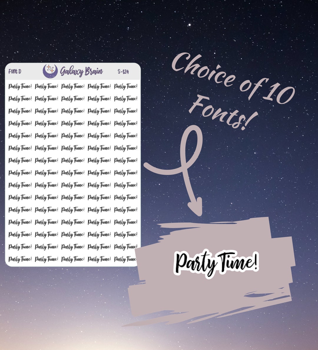 S-124 Party Time! | Scripts | Functional Planner Stickers - Etsy