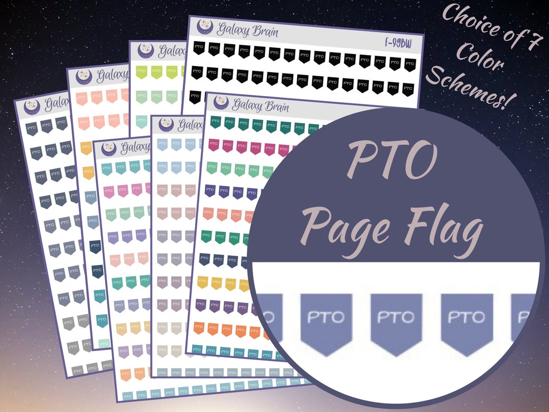 PTO paid Time Off Flags Functional Planner Stickers - Etsy