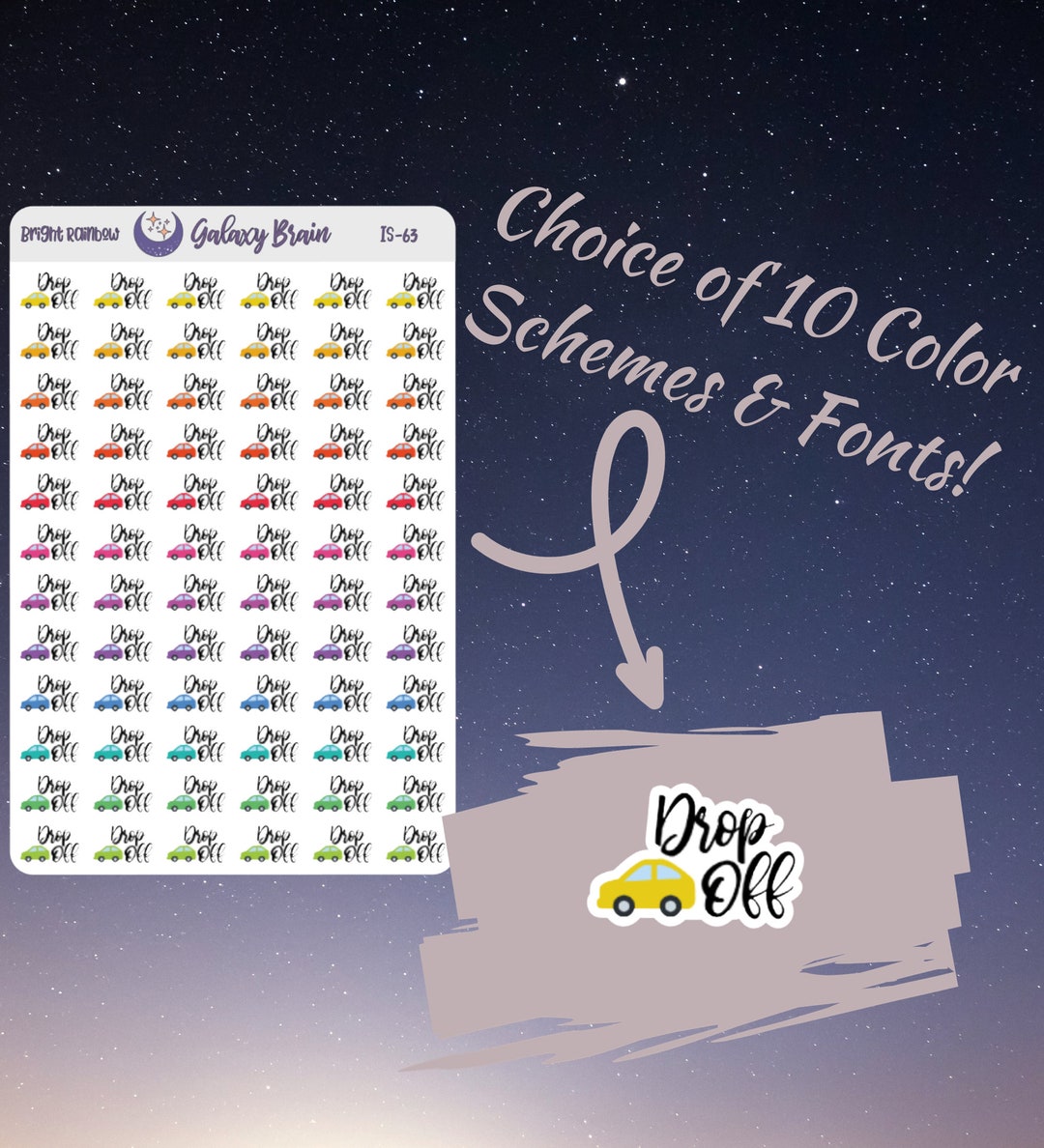 IS-63 Drop off | Icons W/ Scripts | Functional Planner Stickers - Etsy