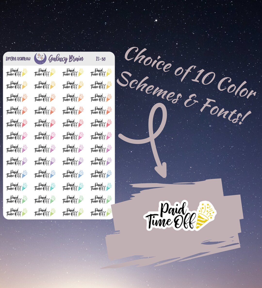 IS-38 Paid Time off | Icons W/ Scripts | Functional Planner Stickers - Etsy