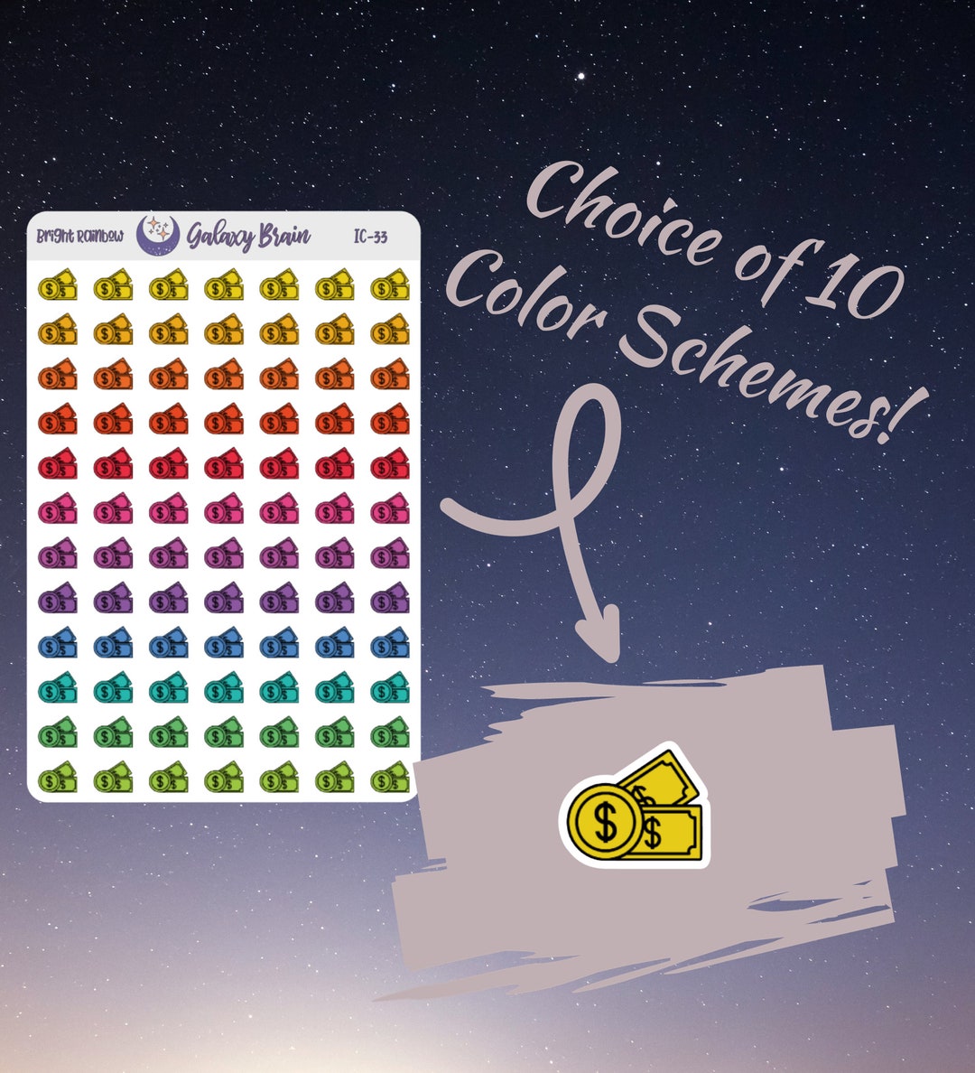 IC-33 Money | Icons | Functional Planner Stickers - Etsy