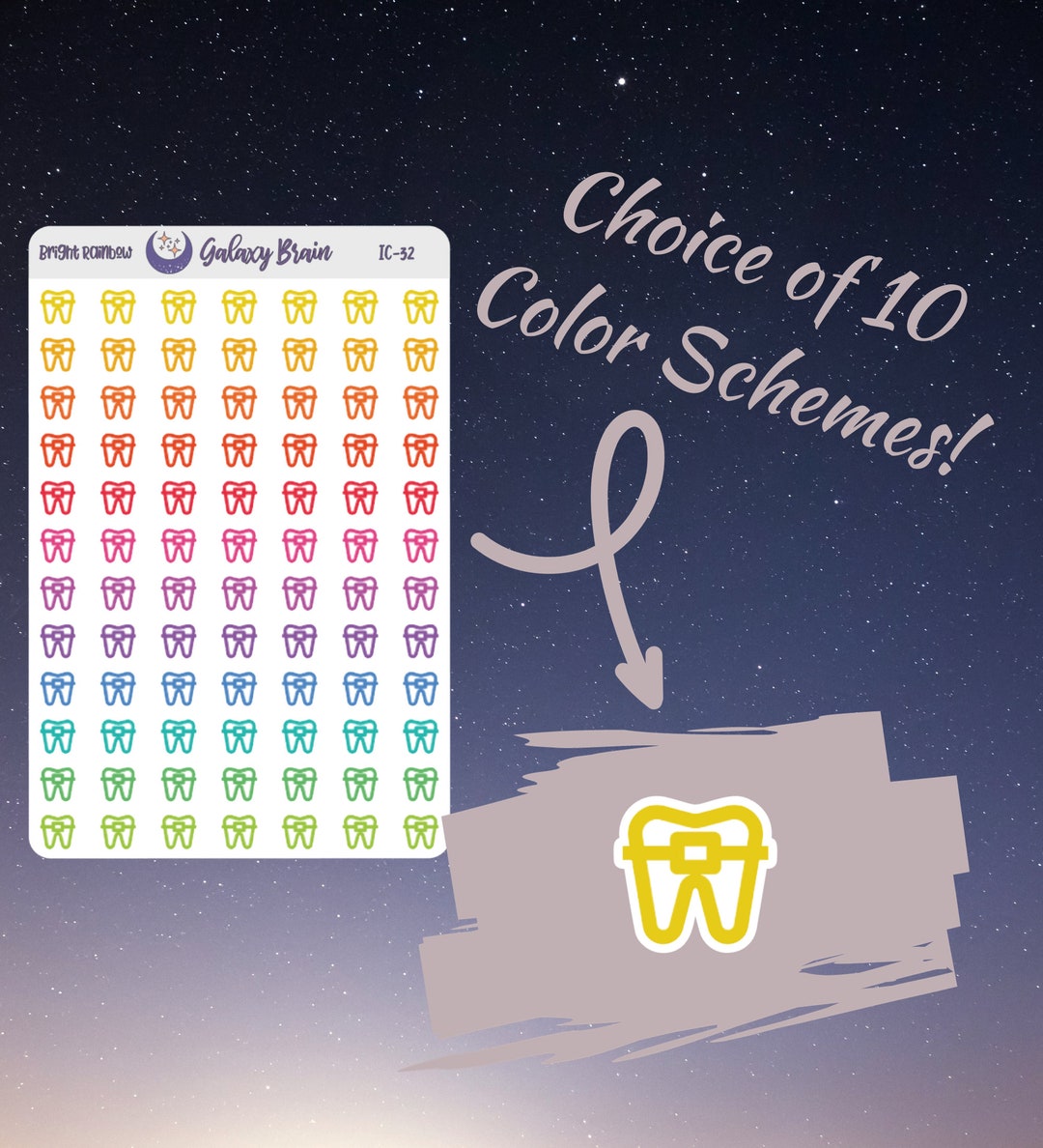 IC-32 Braces | Icons | Functional Planner Stickers - Etsy