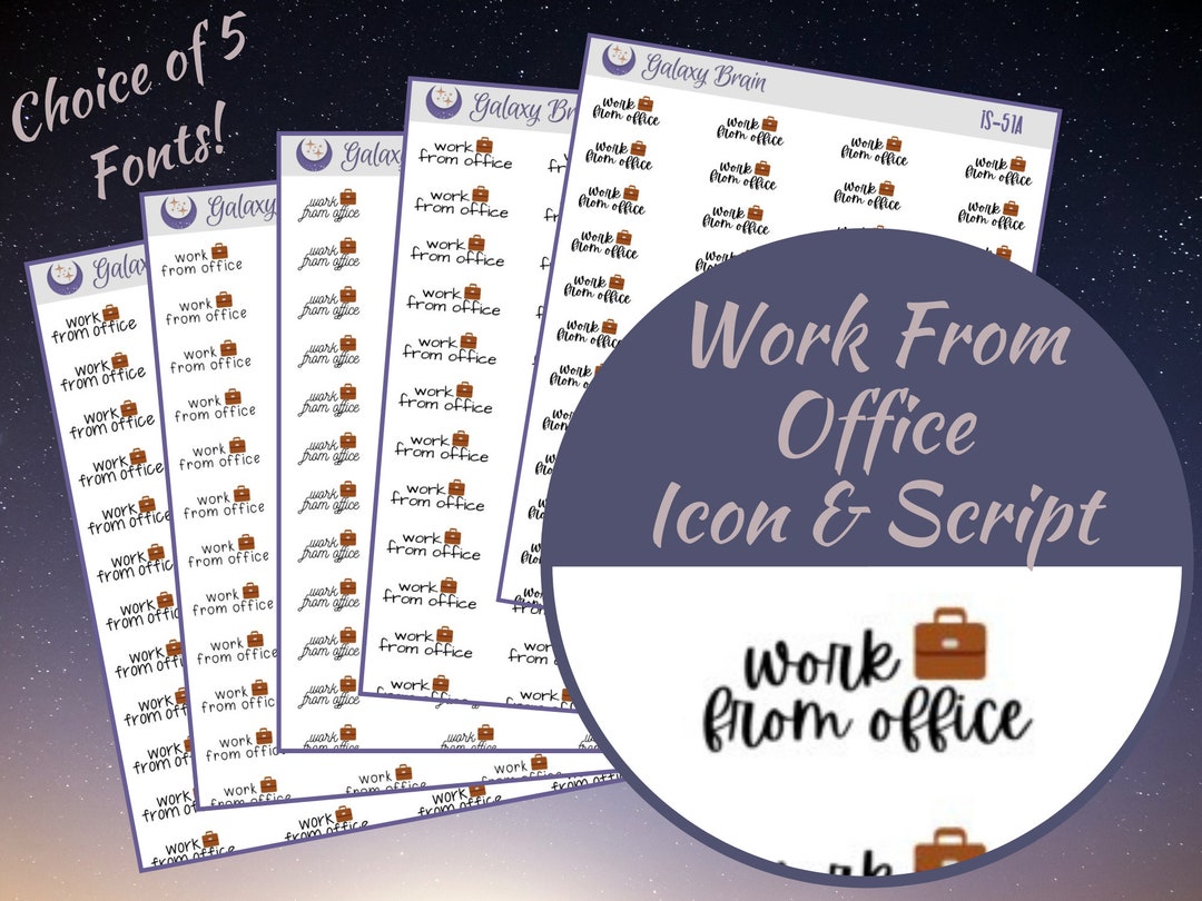 Work From Office WFO Icons W/ Scripts Functional Planner - Etsy