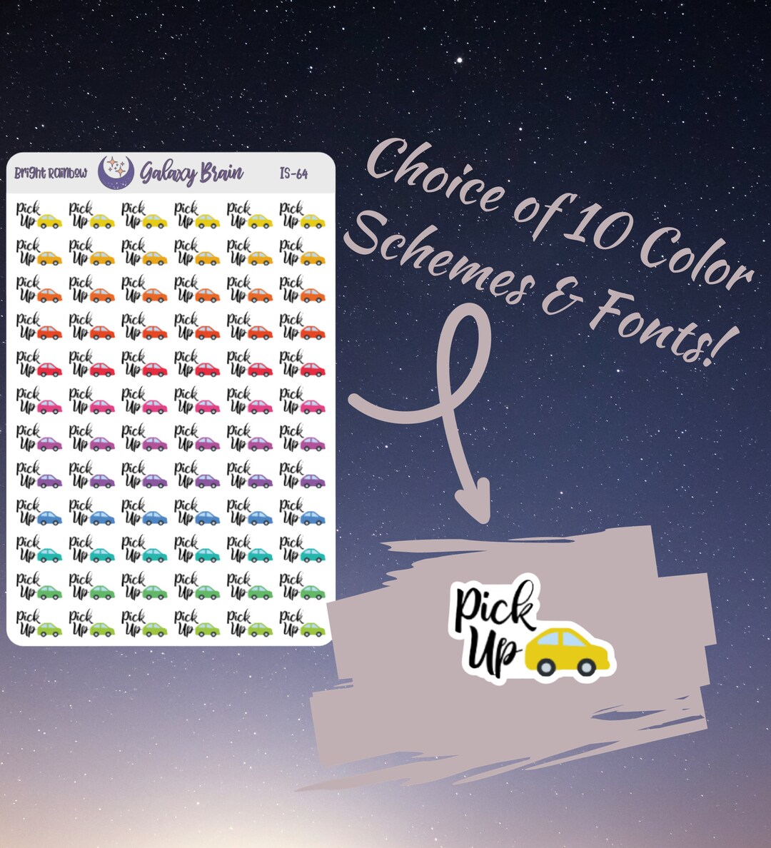 IS-64 Pick up | Icons W/ Scripts | Functional Planner Stickers - Etsy