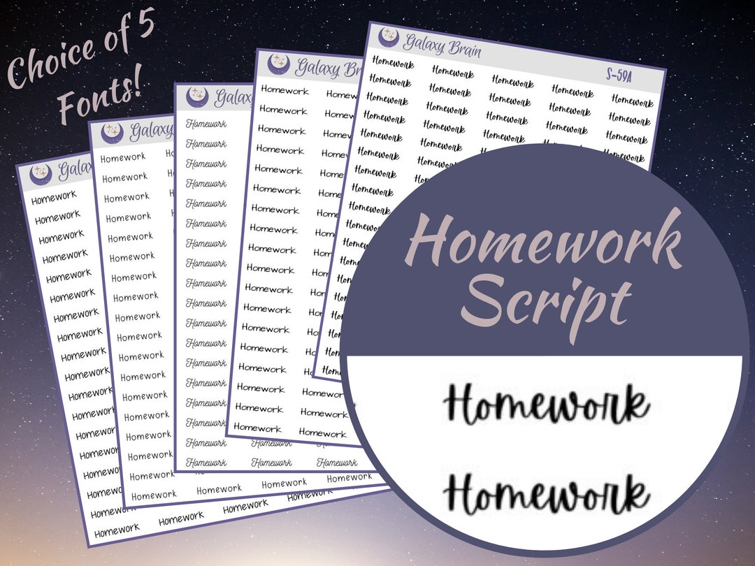 Homework Scripts Functional Planner Stickers - Etsy