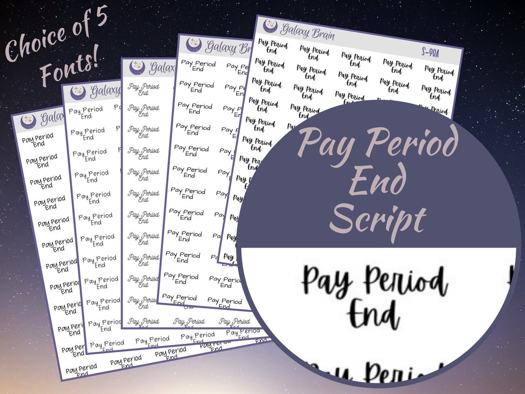 Pay Period End Scripts Functional Planner Stickers - Etsy