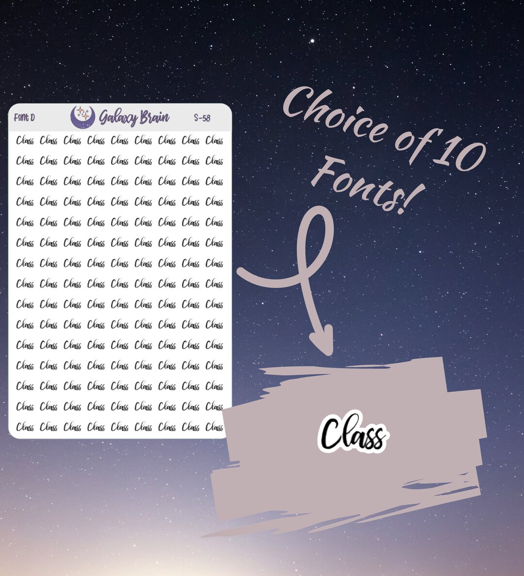 S-58 Class | Scripts | Functional Planner Stickers - Etsy