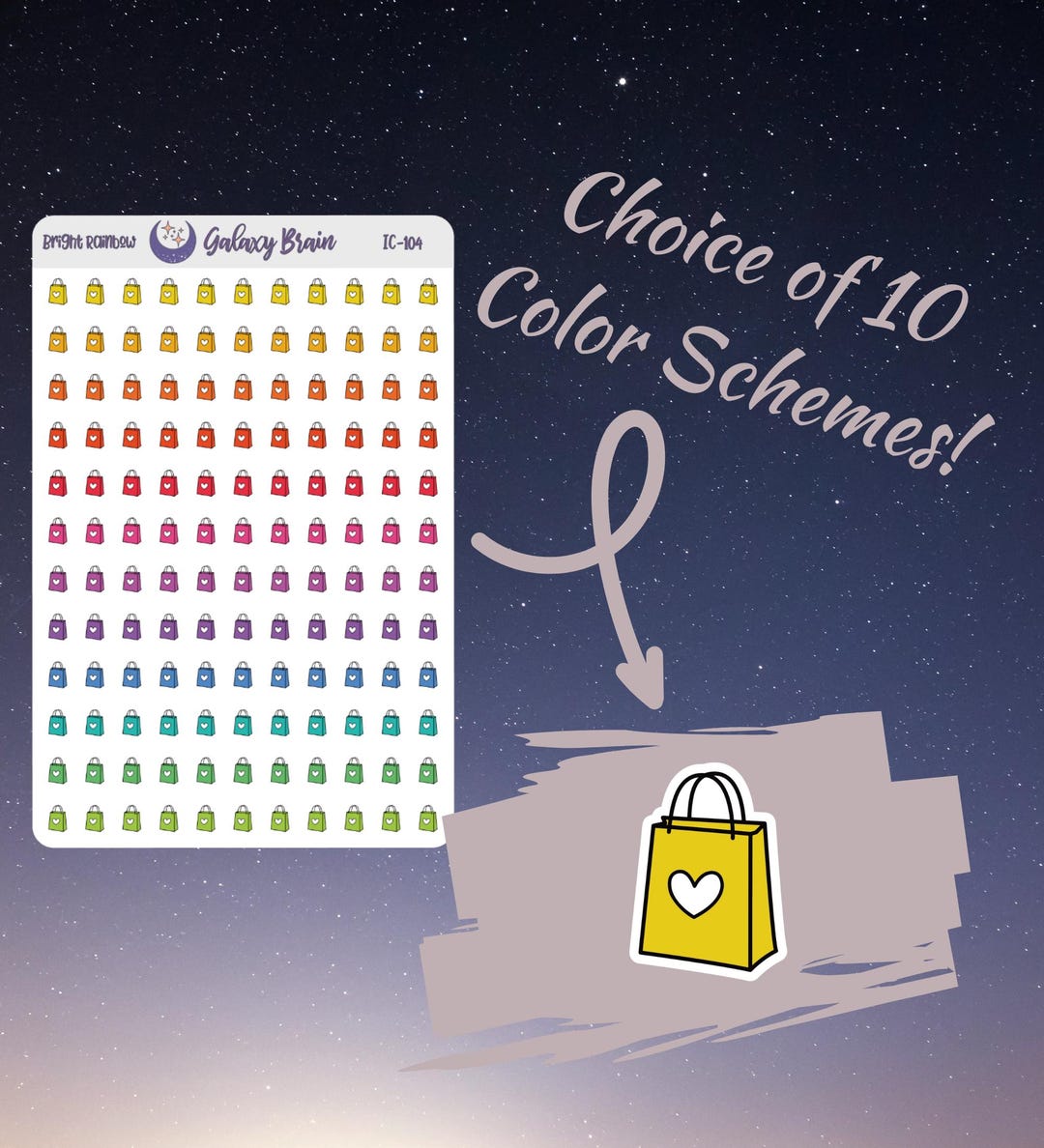 IC-104 Shopping Bag | Icons | Functional Planner Stickers - Etsy