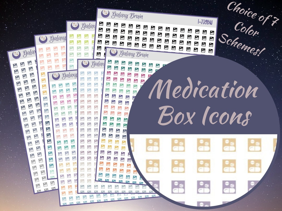 Medication Box Icons Functional Planner Stickers - Etsy