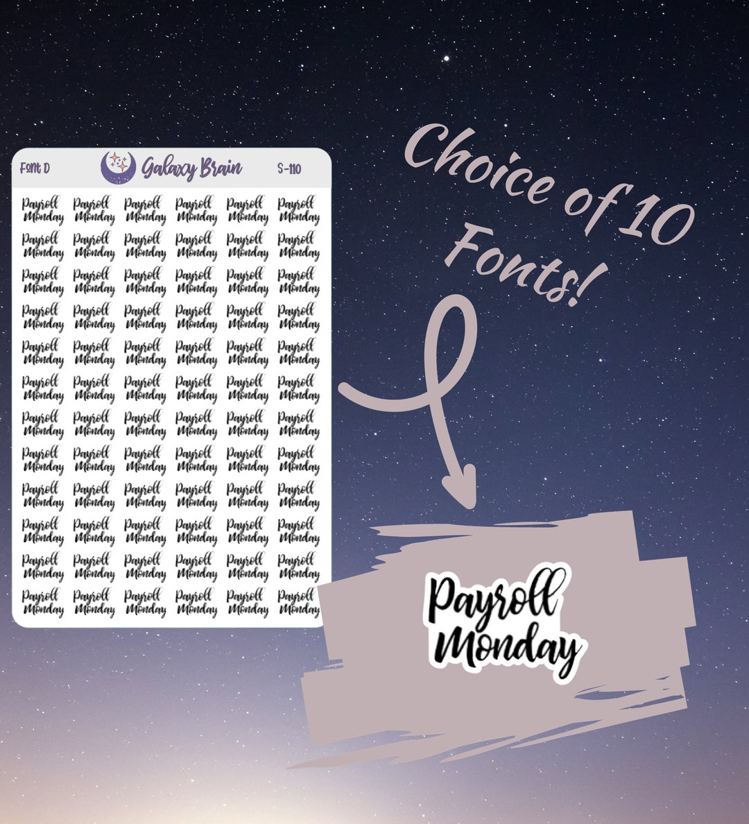 S-110 Payroll Monday | Scripts | Functional Planner Stickers - Etsy