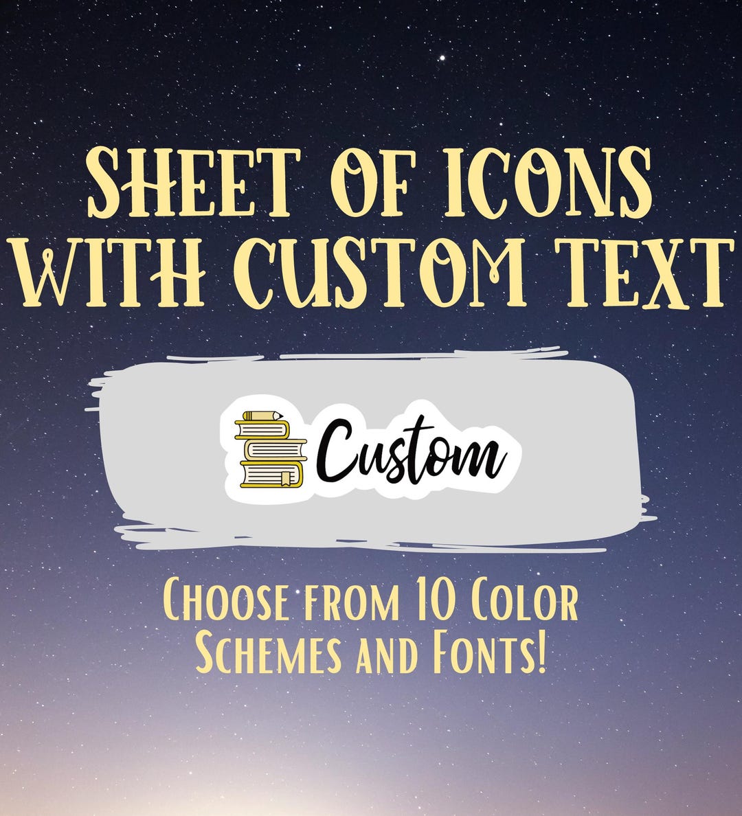 CIC-30 Book Stack Icon W/ Custom Text | Icons W/ Scripts | Functional ...