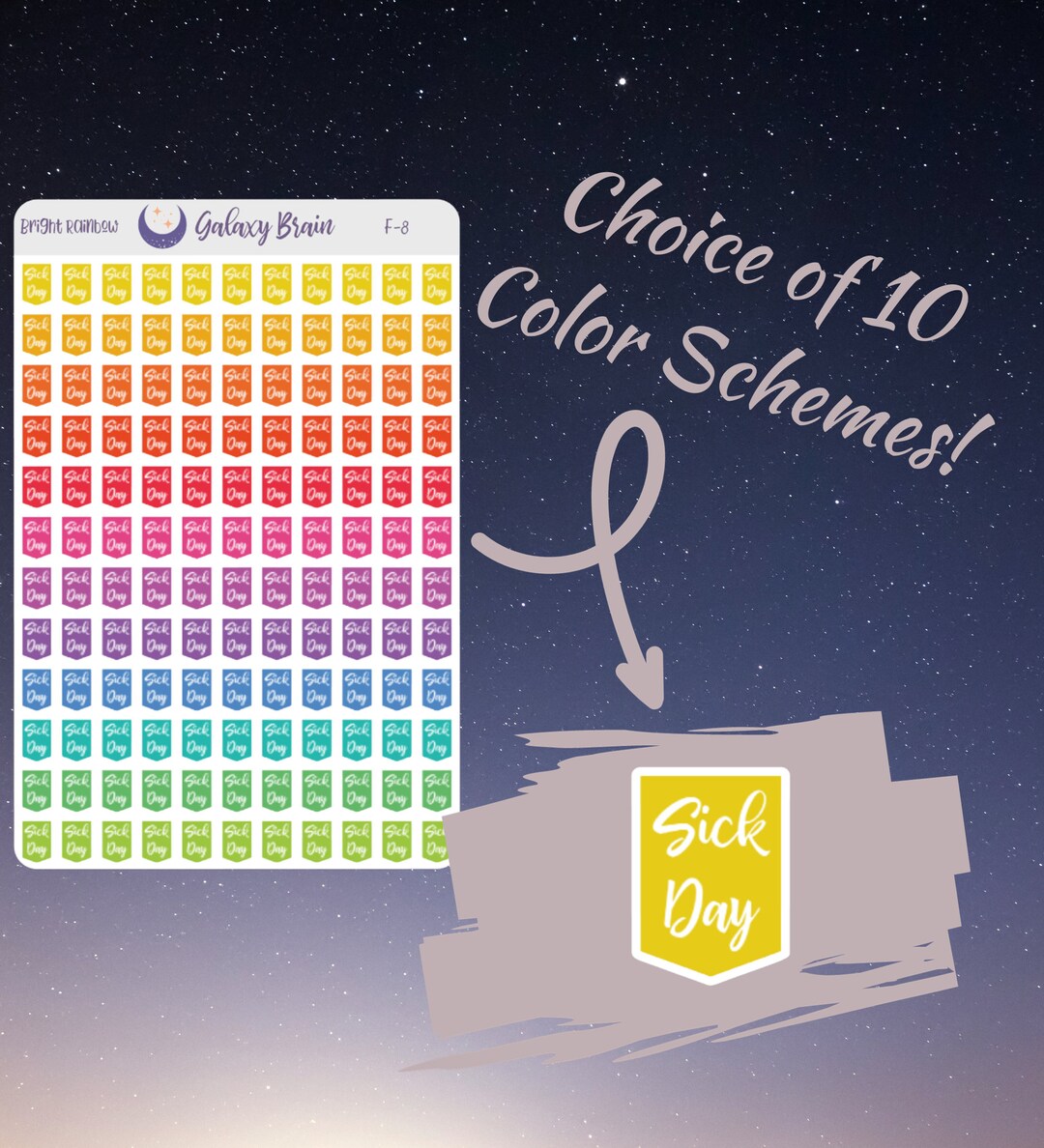 F-8 Sick Day | Flags | Functional Planner Stickers - Etsy