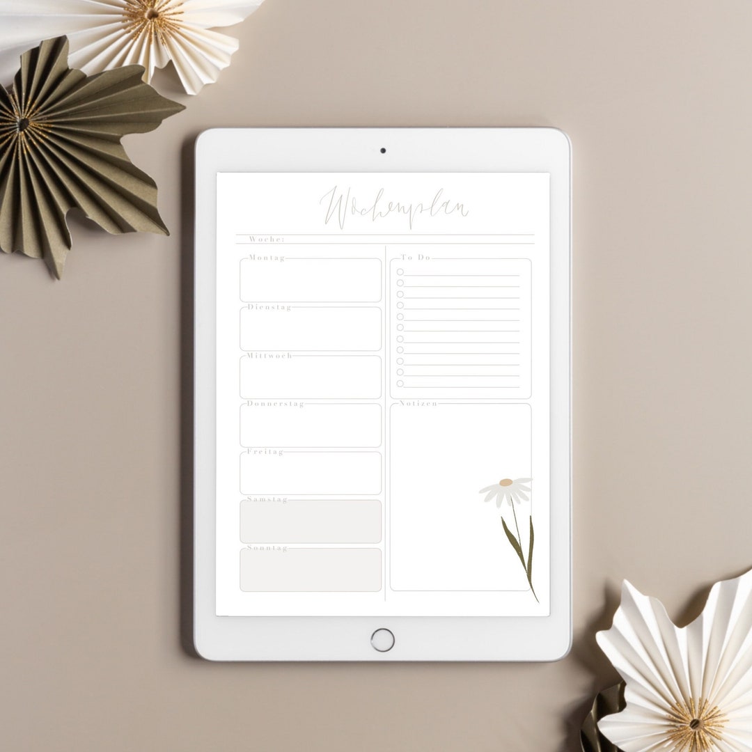 Digital Weekly Schedule for Download - Etsy