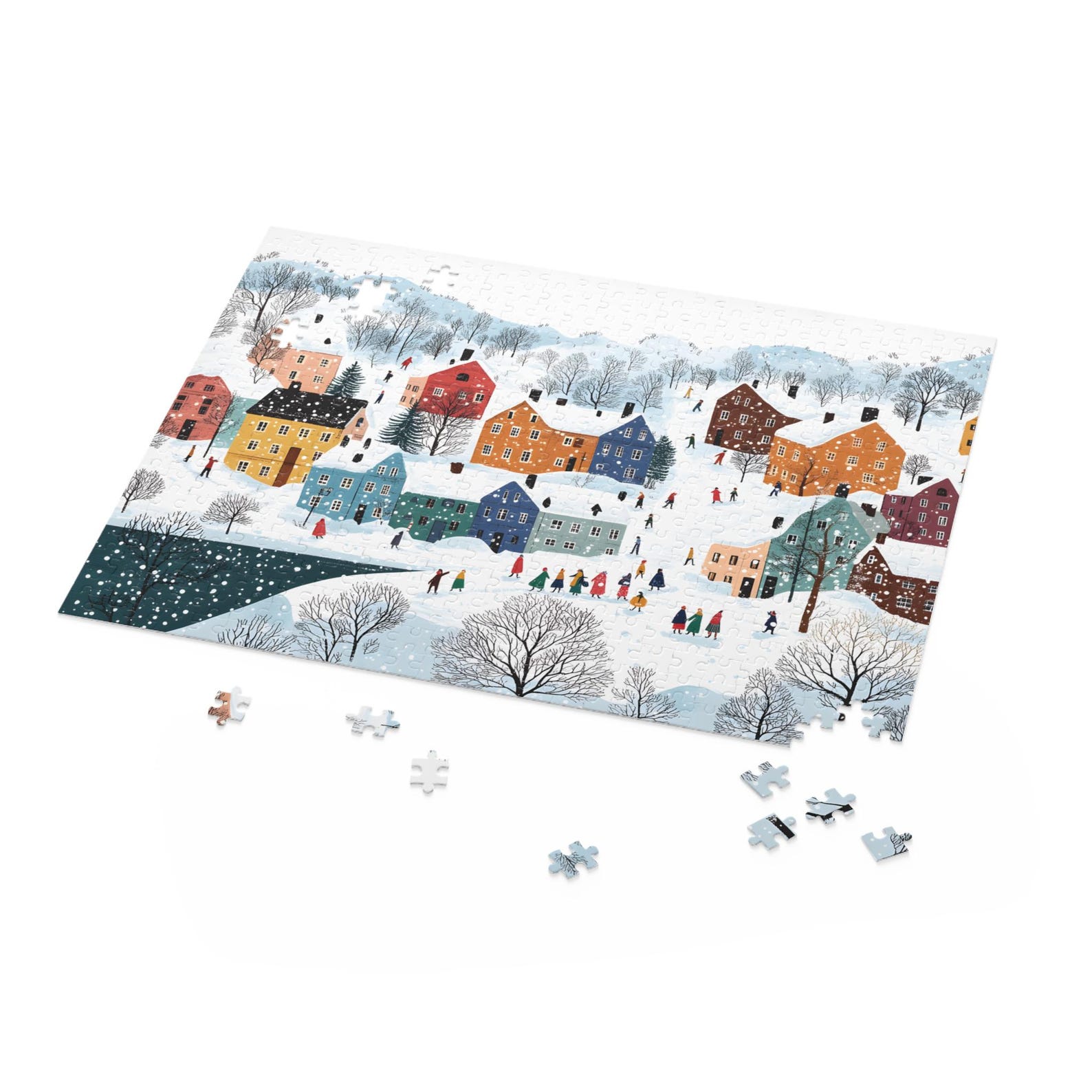 Snowy Swedish Village Jigsaw Puzzle - 1000+ Pieces Charming Winter ...