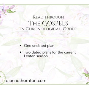 6-week Bible Reading Plan UPDATED for 2024 the Gospels in Chronological ...