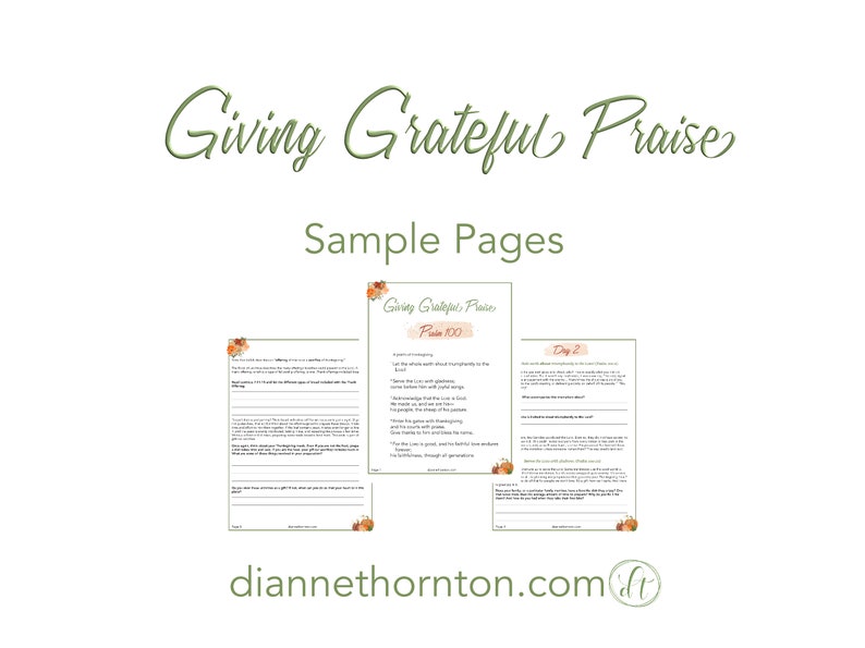 Mini Bible Study: GIVING GRATEFUL PRAISE - Psalm 100 - Etsy