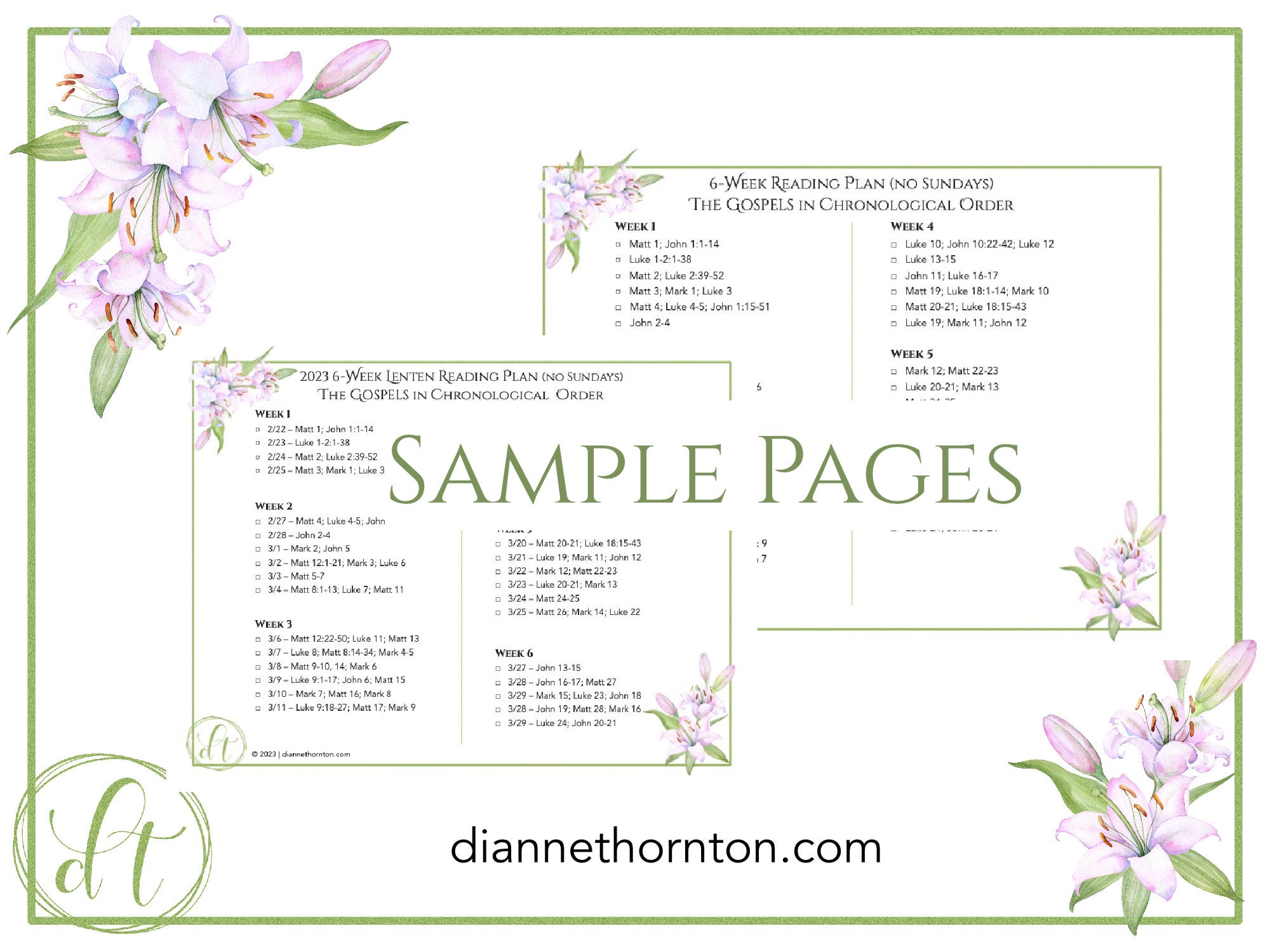 6-week Bible Reading Plan UPDATED for 2024 the Gospels in Chronological ...