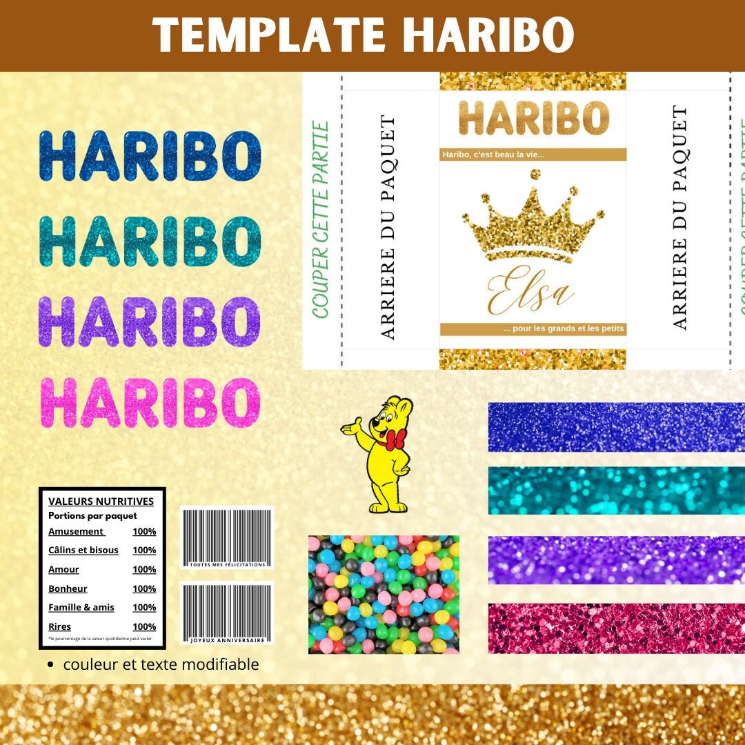 Haribo Packaging Template Pack - Etsy