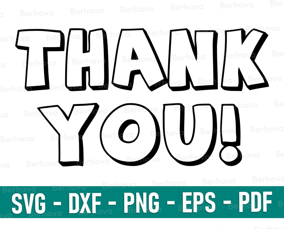 Thank You Svg/png/dxf/eps/pdfthank You Svg Thank You - Etsy