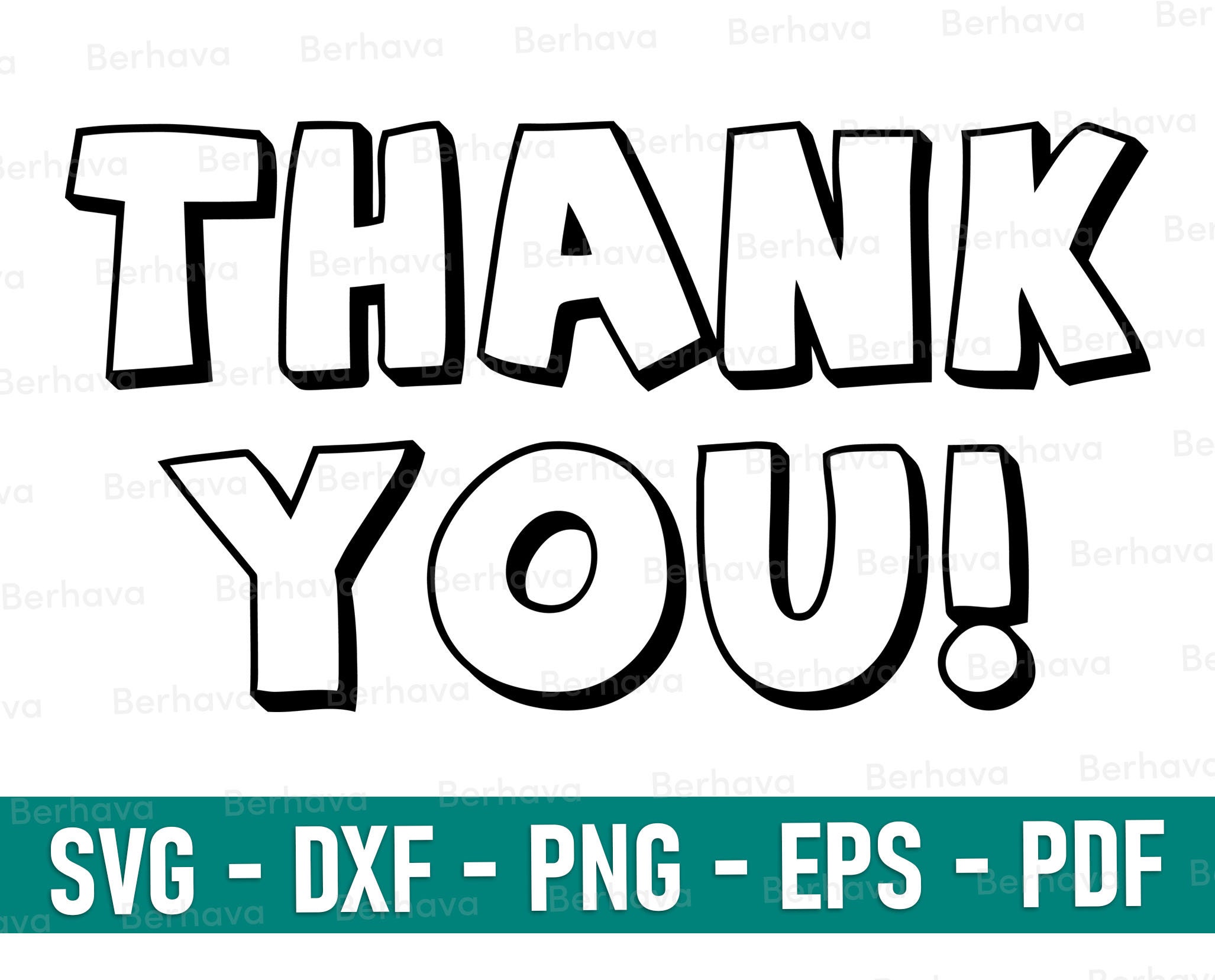 Thank You Svg/png/dxf/eps/pdf,thank You Svg, Thank You Cricut,thank You ...