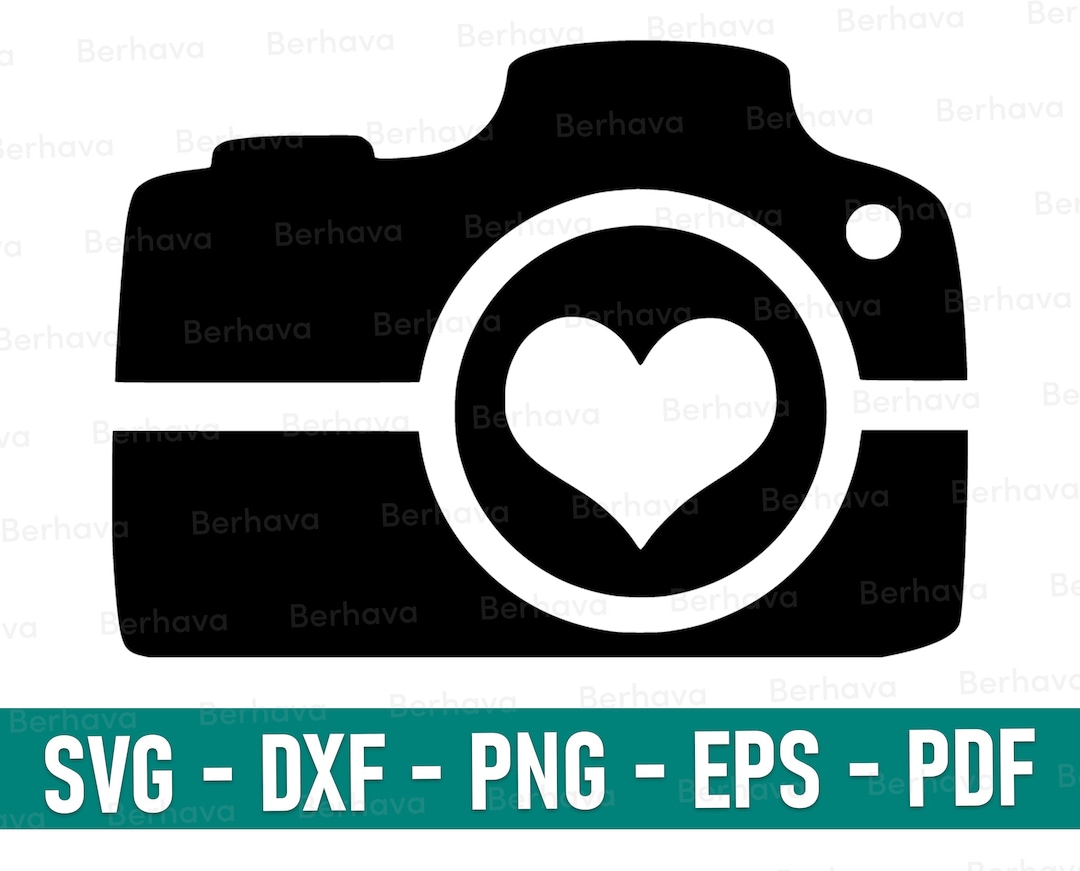 Camera With Heart Svg/dxf/png/eps/pdf,photography Cut File, Cute Camera ...