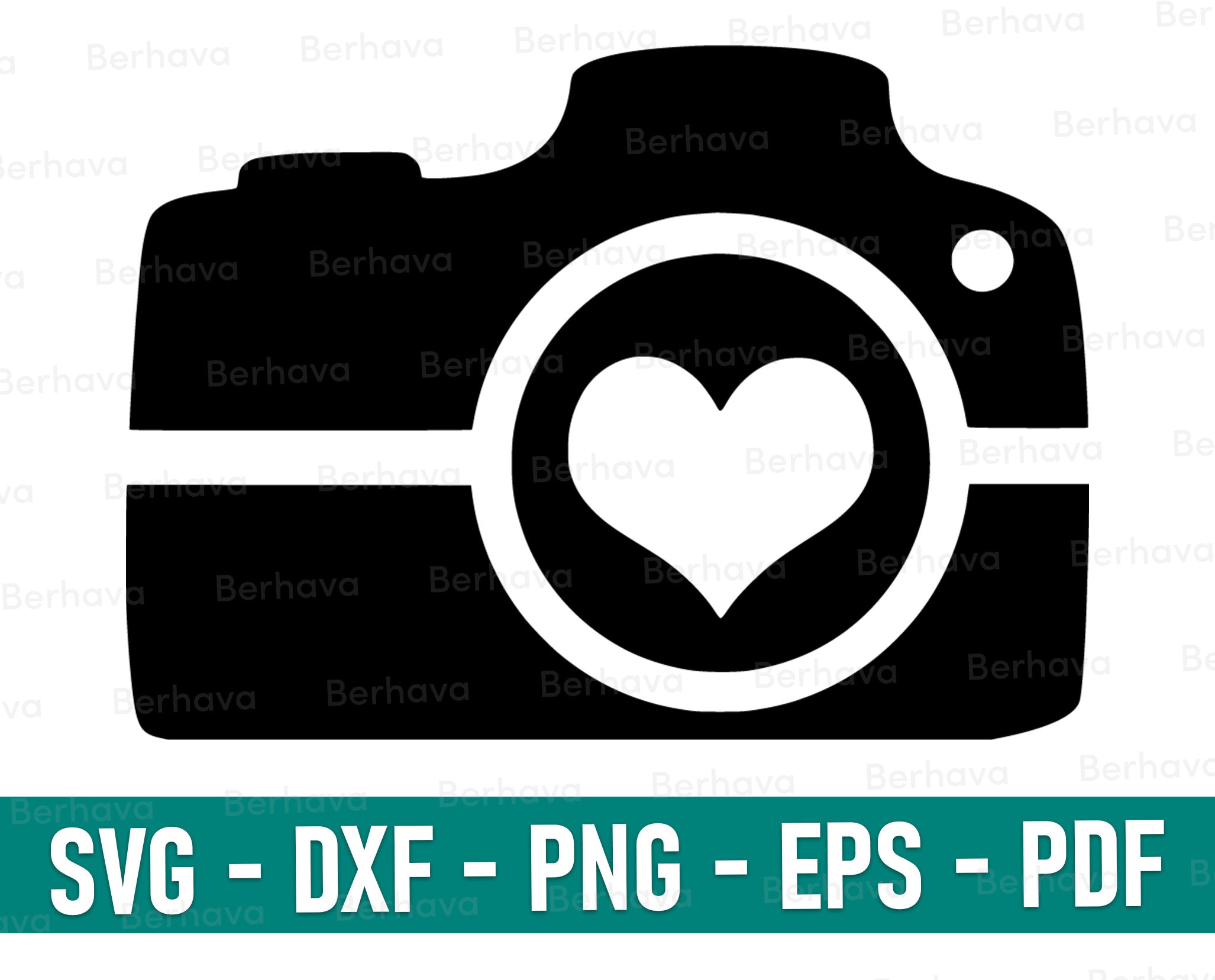 Camera With Heart Svg/dxf/png/eps/pdf,photography Cut File, Cute Camera ...
