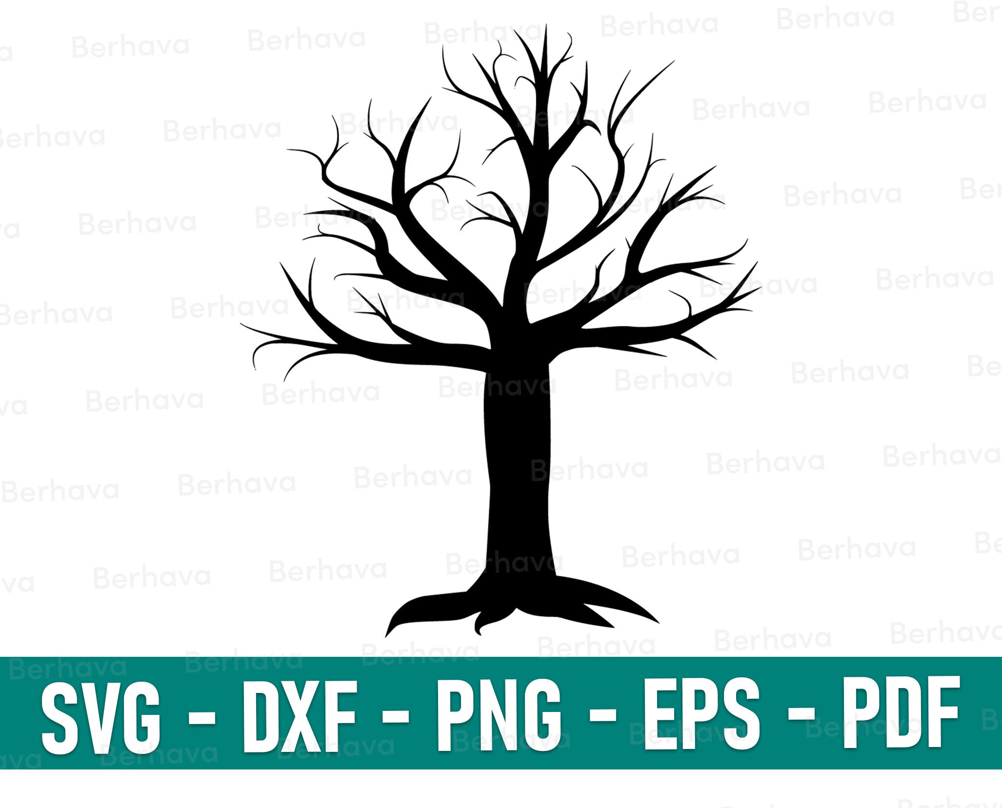 Simple Bare Tree Silhouette Vector