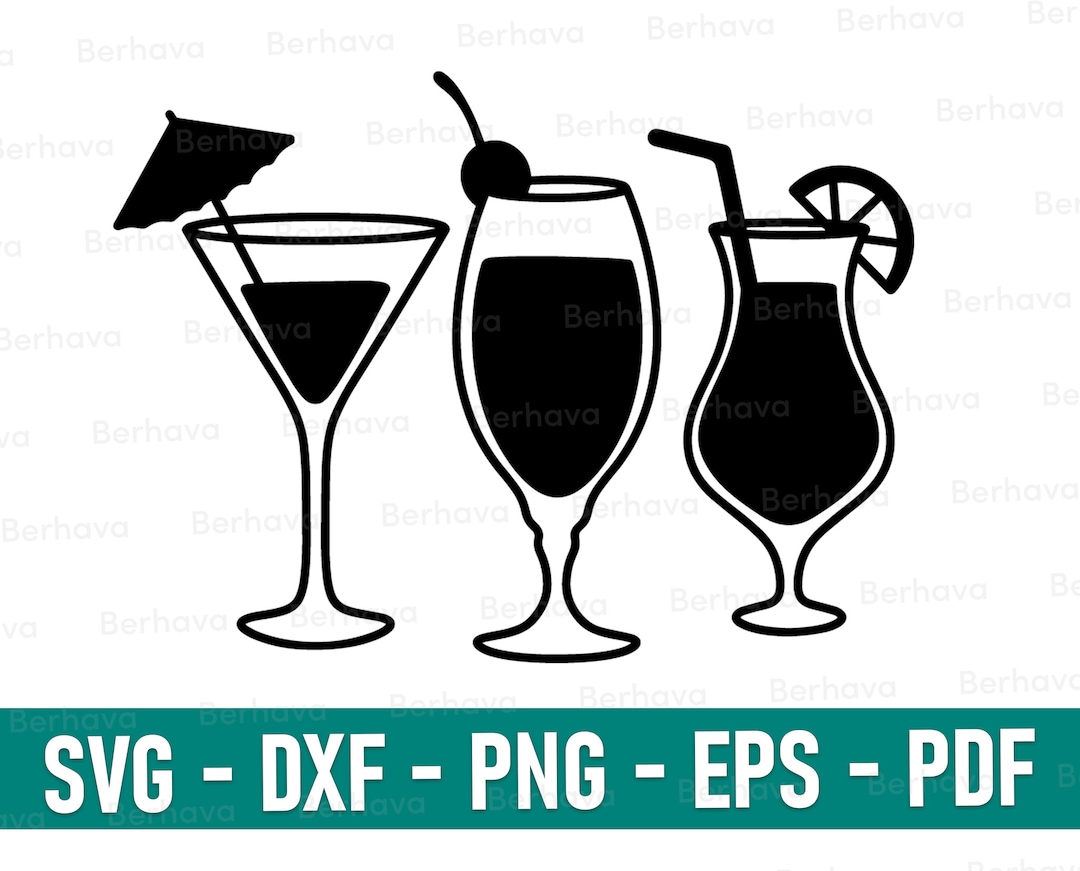 Cocktail Svg Cocktail Party Svg Cocktail Silhouette Cocktail