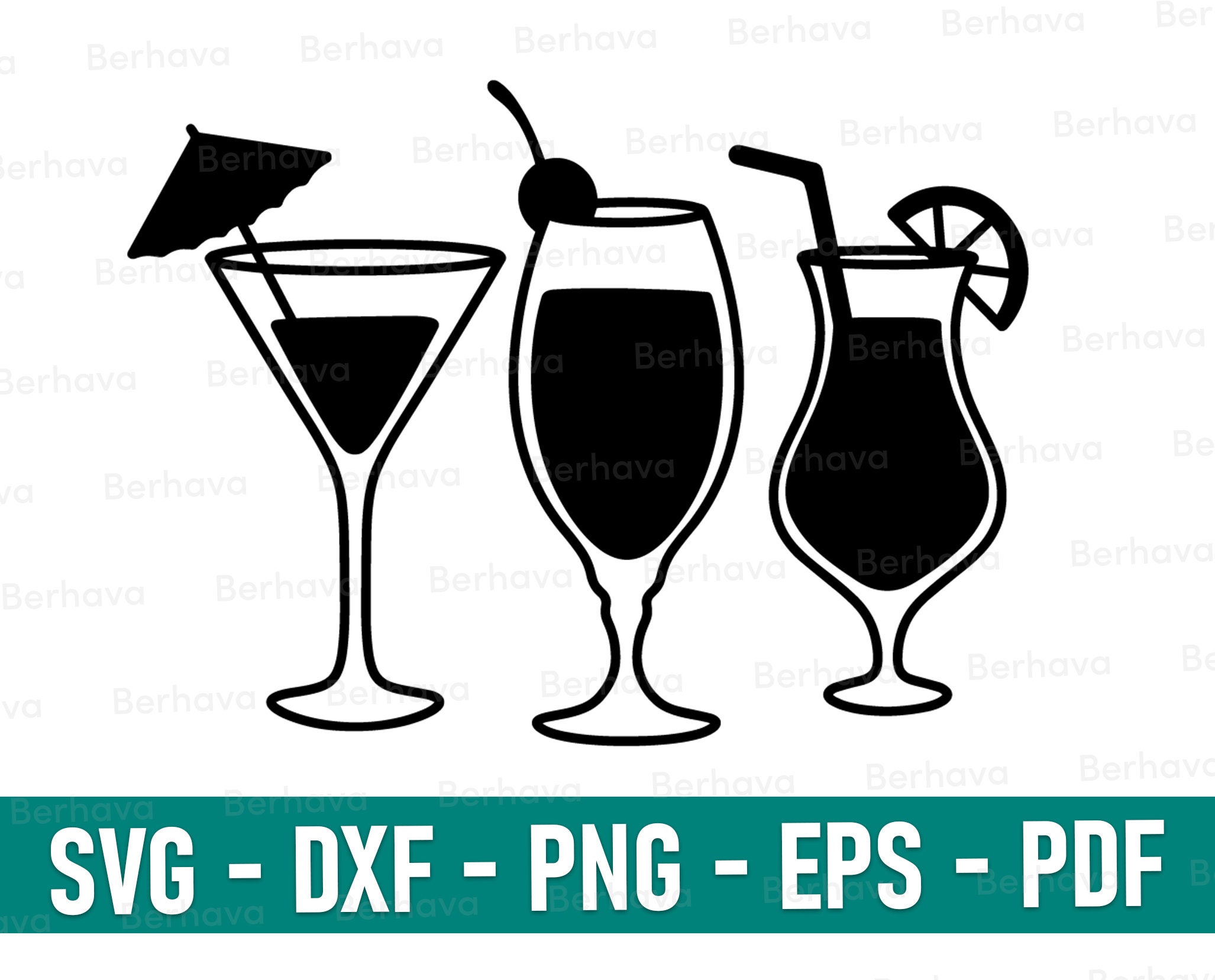 Cocktail Svg Cocktail Party Svg Cocktail Silhouette - Etsy UK