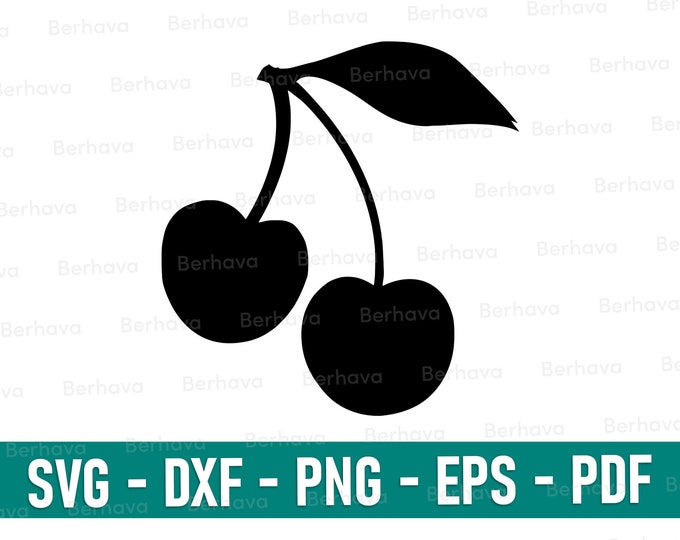 Cherries SVG, Cherry SVG, Cherry Heart SVG, Cherry Clipart, Cherry ...