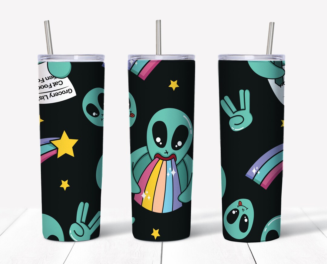 20 Oz Skinny Tumbler, Alien Tumbler Design , Alien Tumbler ,tumbler PNG ...
