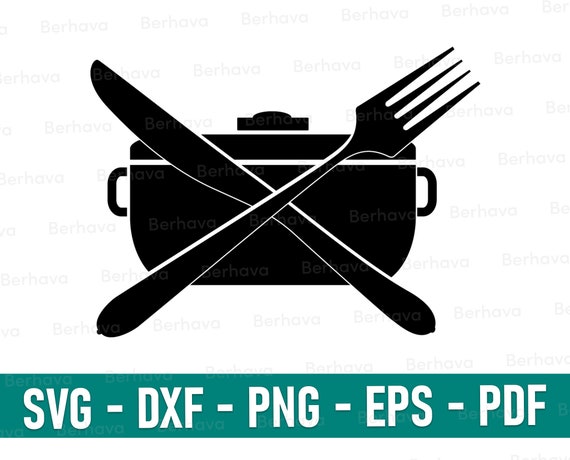 Pot and Cutlery Svg/png/dxf/eps/pdf Restaurant Symbol | Etsy