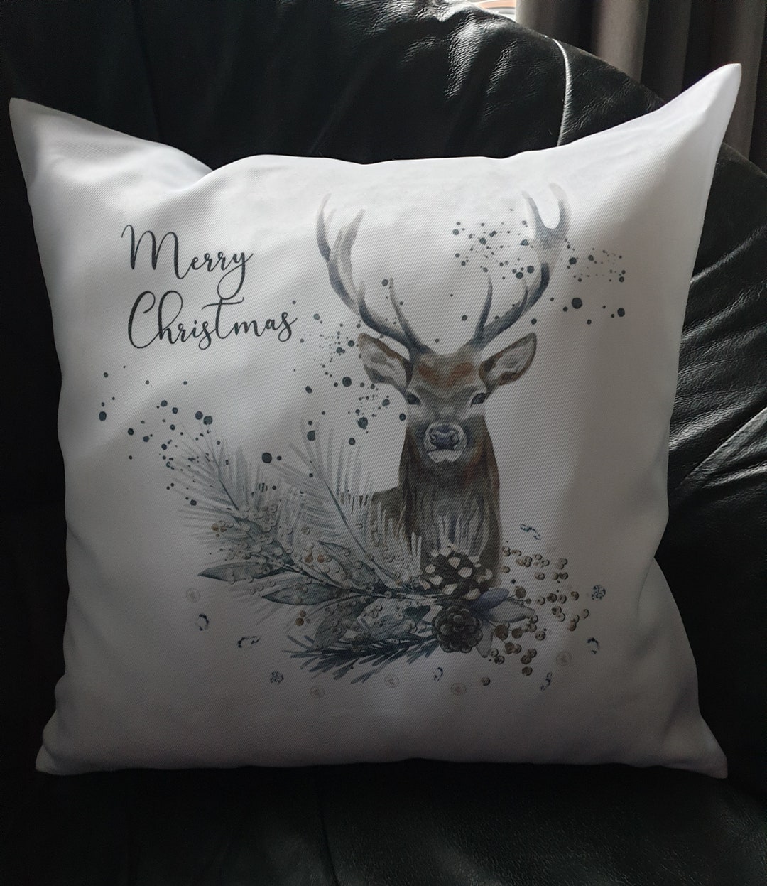 Christmas Stag Cushion, Traditional Deer Gifts, Stag Pillow, Gifts for ...