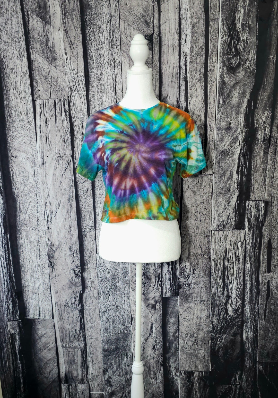 Women's Small Ice Dye Crop Top Festival Style Top Tie Die Midriff Top ...