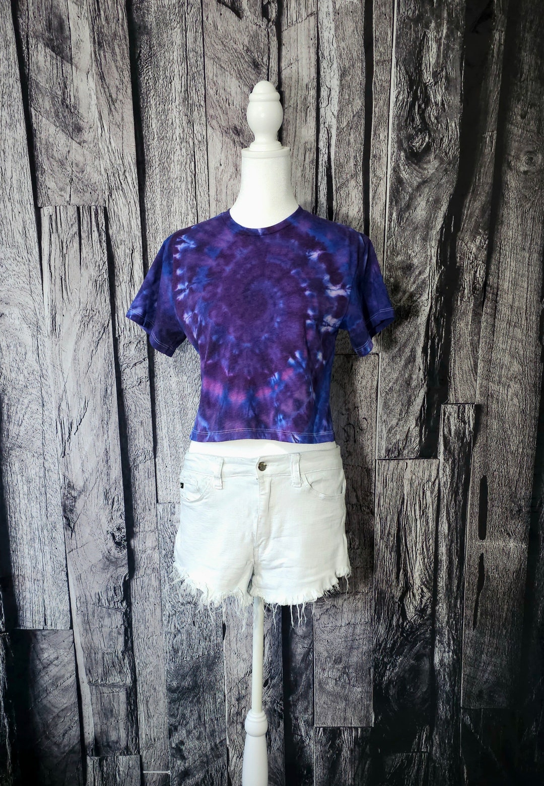 Women's Small Ice Dye Crop Tops Tie Dye Festival Style Shirt Midriff ...