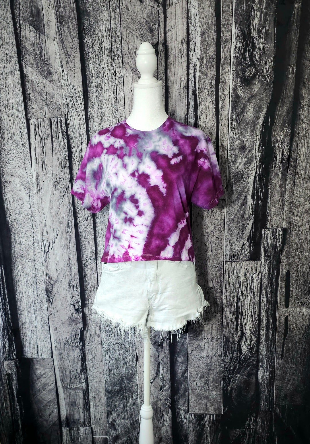 Women's Medium Ice Dye Crop Tops Festival Style Top Tie Dye Midriff ...