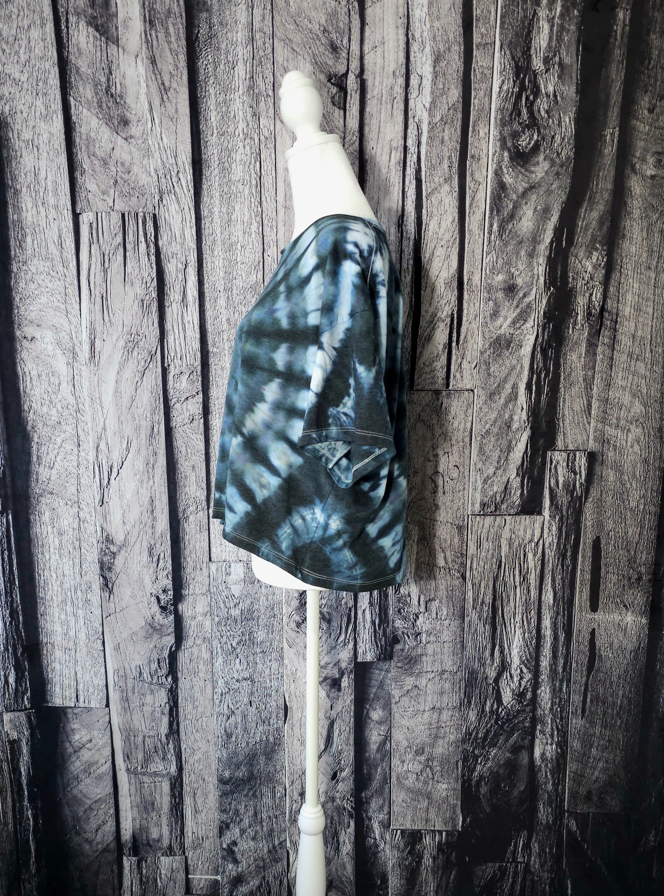 Ice Dye Crop Top Women's 3XL Cropped Shirt Spiral Ice Dye Festival ...