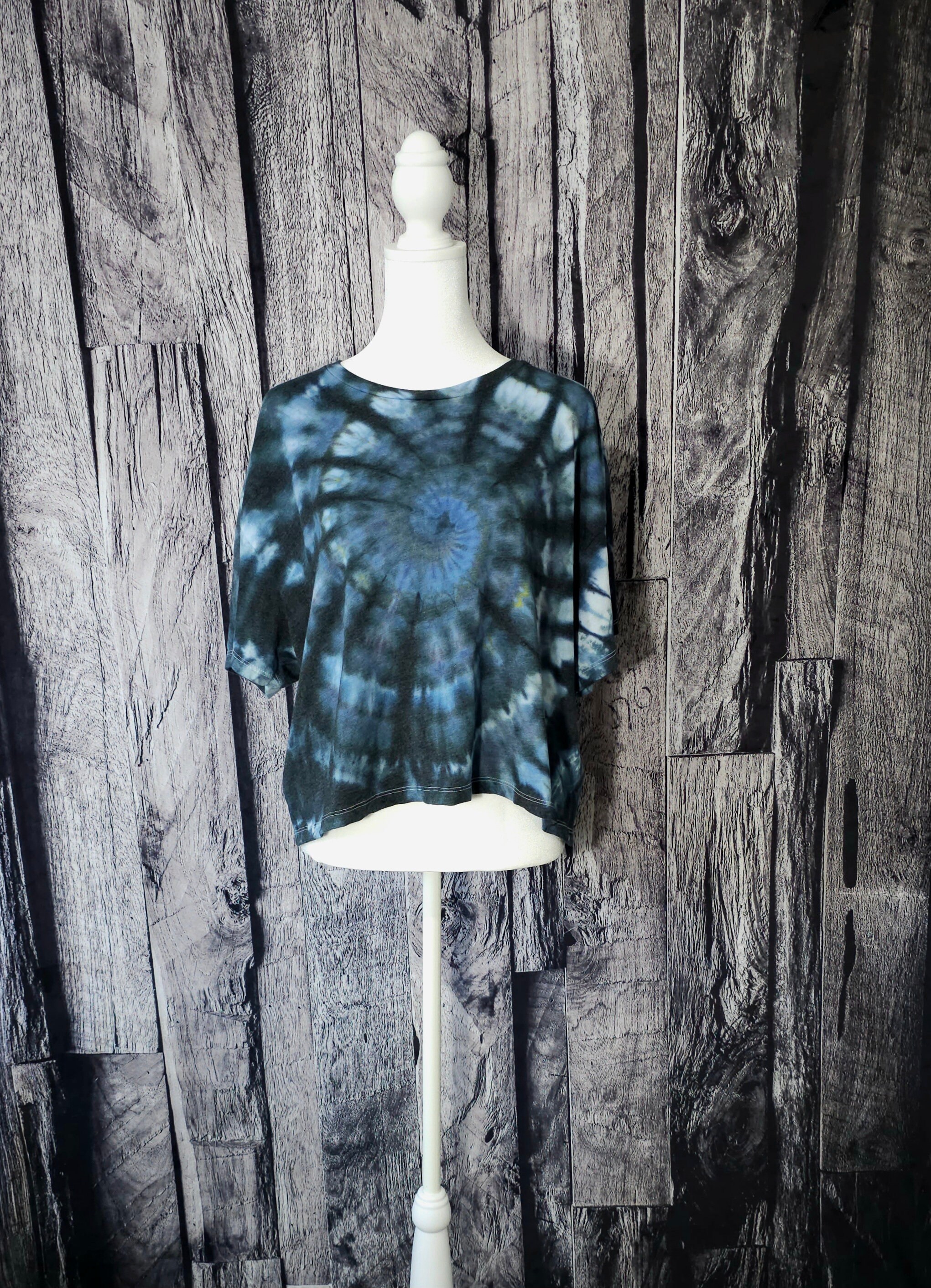 Ice Dye Crop Top Women's 3XL Cropped Shirt Spiral Ice Dye Festival ...