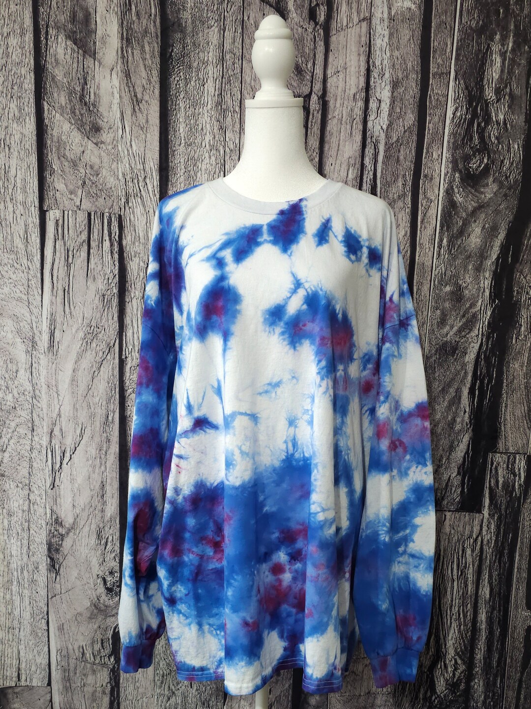 3X Long Sleeve Shirt | Unisex Shirts | Ice Dye Clothes | Tie Dye ...