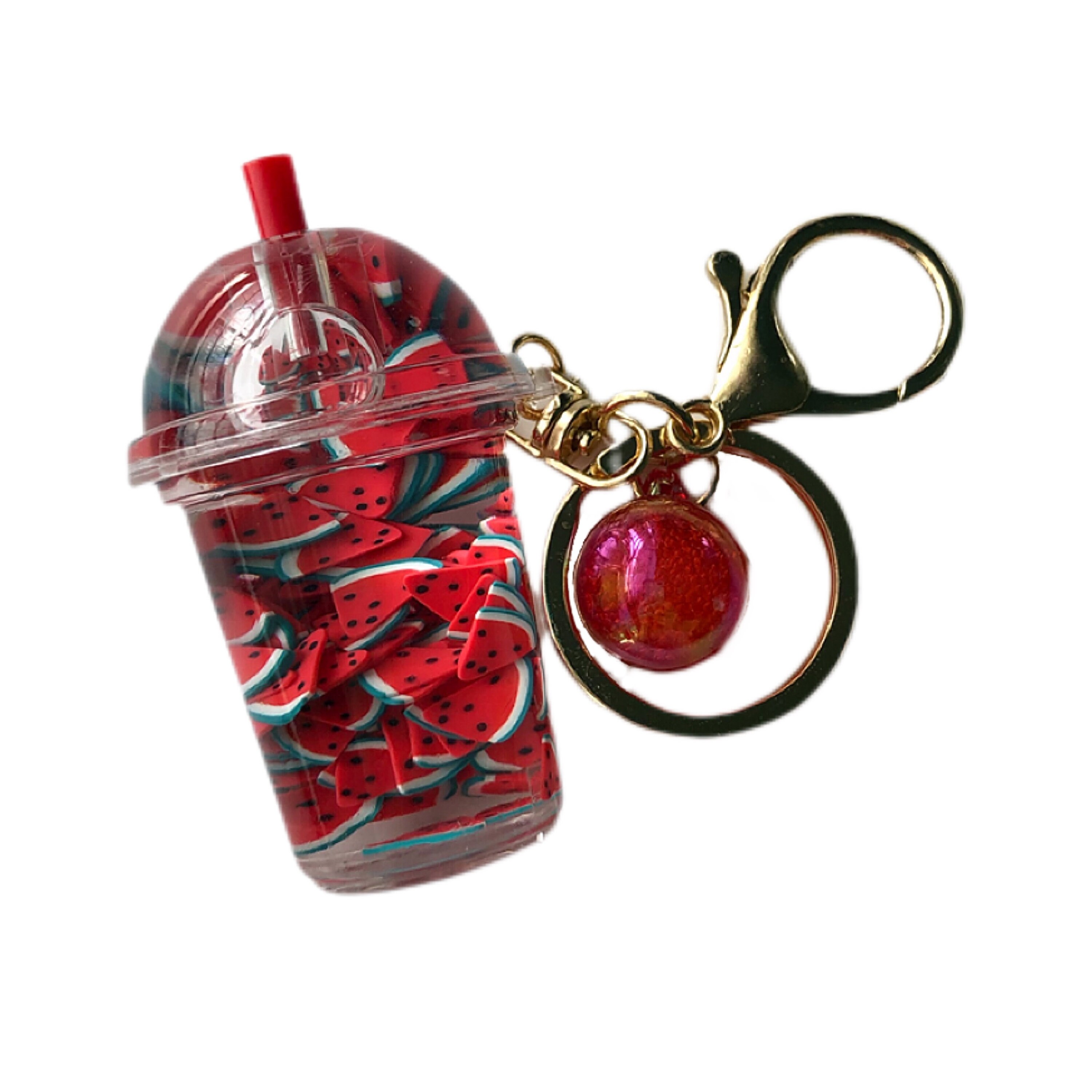 Fruity Boba Liquid Keychain Bubble Milk Tea Floating Fruit - Etsy