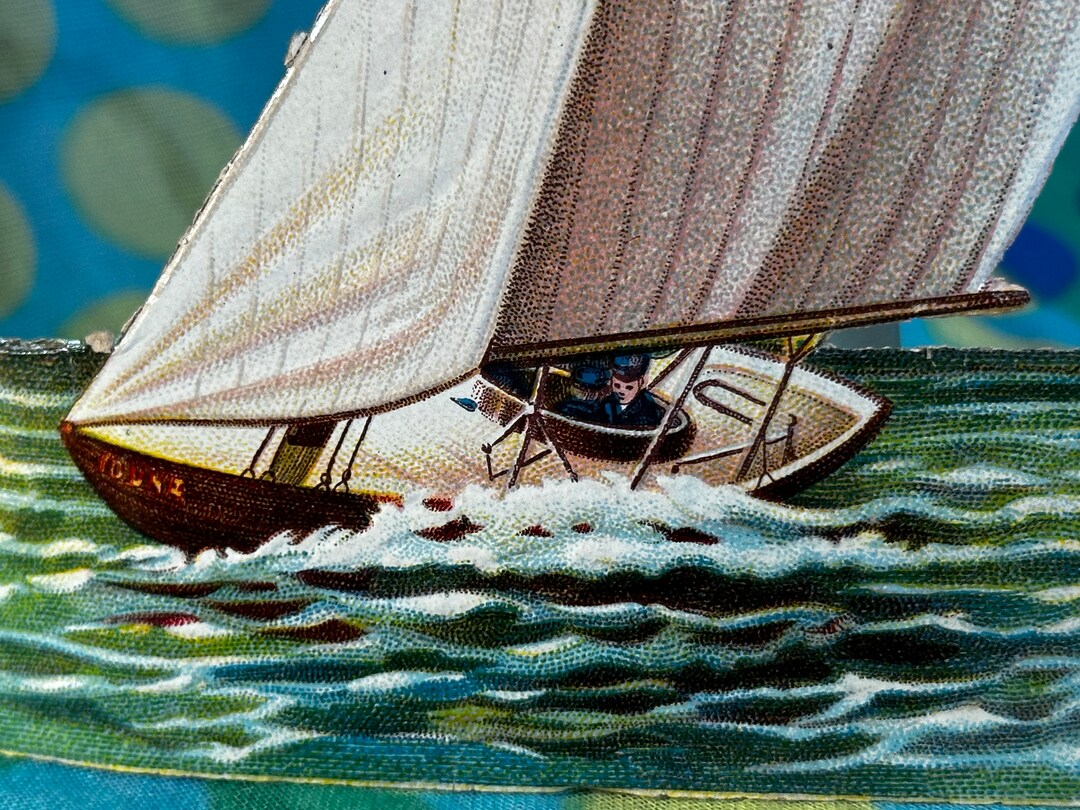 Antique 1900's Original Lithograph Die Cut Sailboat Scrap - Etsy