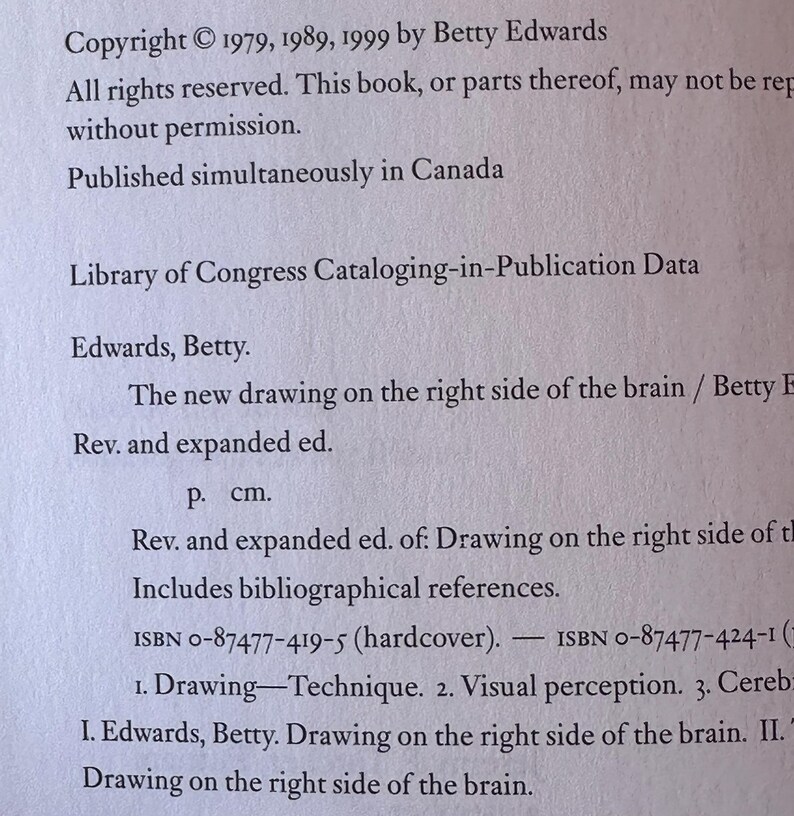 The NEW Drawing on the Right Side of Your Brain - Betty Edwards - 1999 ...