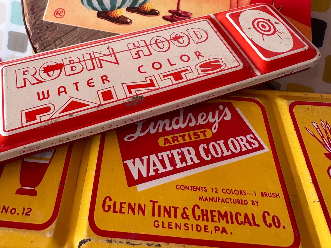 2 Complete Sets Vintage Watercolor Tablet Tins - Robinhood & Lindsey's ...
