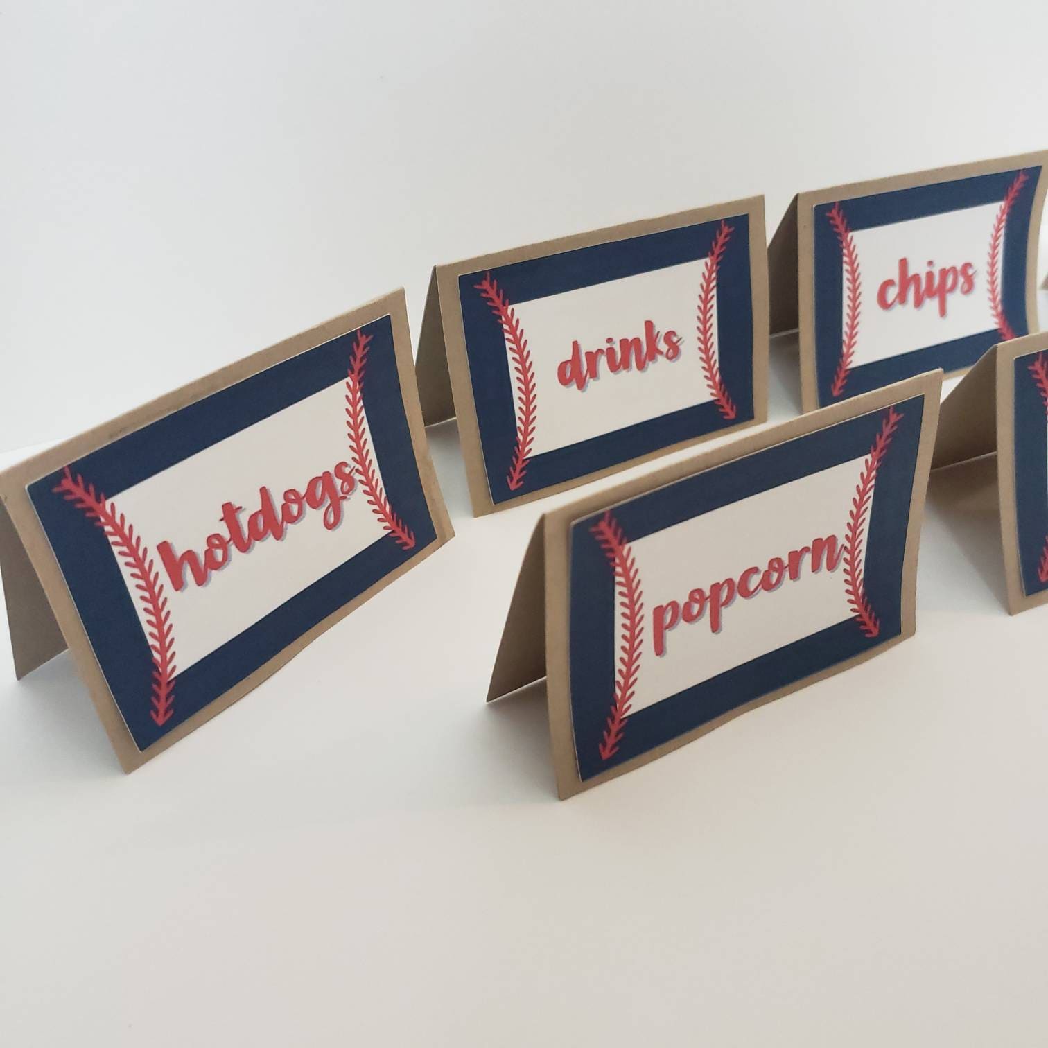 Baseball Party Food Label Tents, Baseball Birthday Party Decor, Custom ...