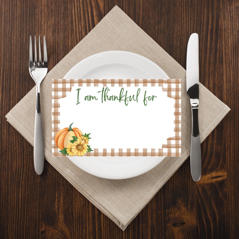 I Am Thankful for Cards, Thanksgiving, Friendsgiving, Printable ...