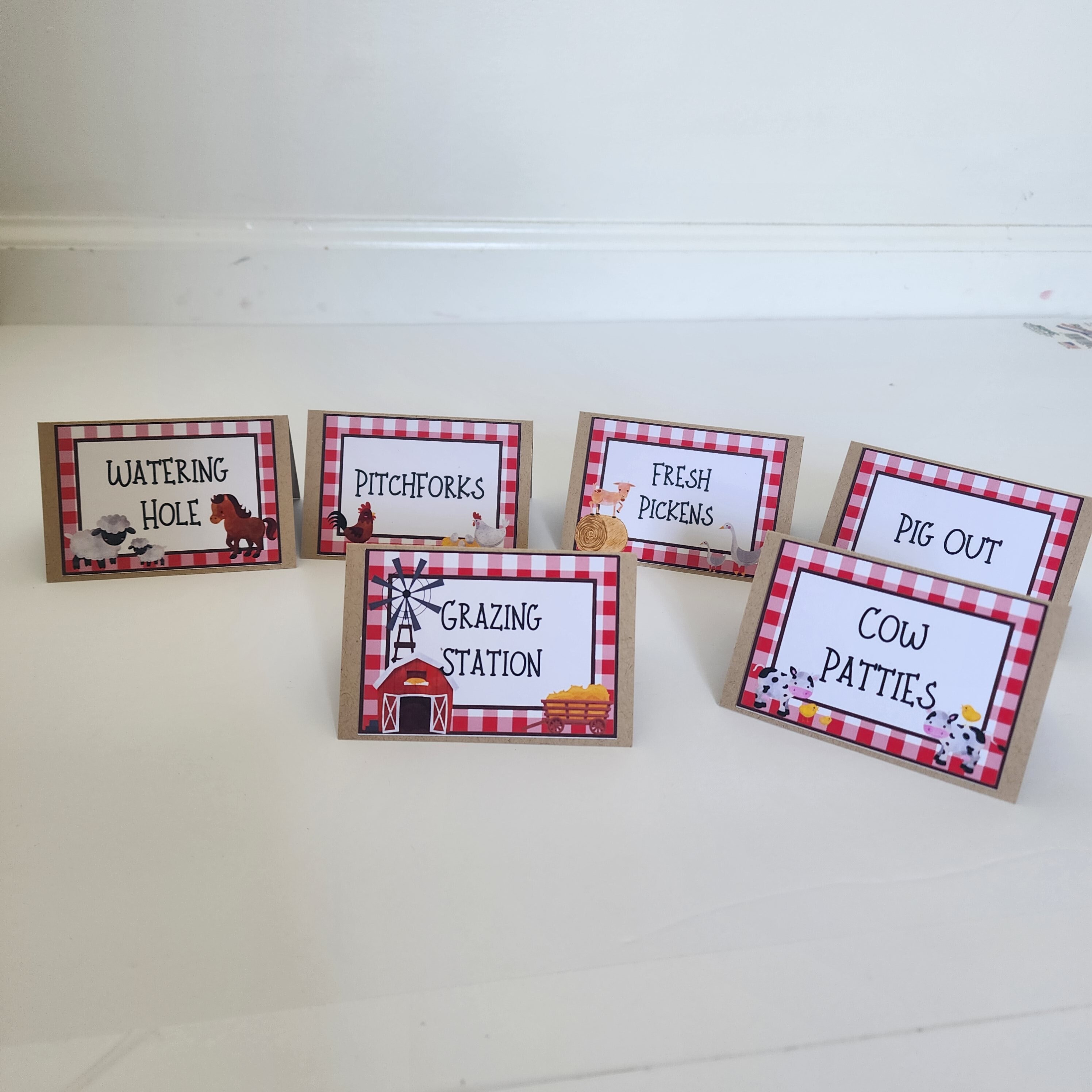 Farm Party Food Label Tents, Farm Party Decor, Custom Party Food Tents ...